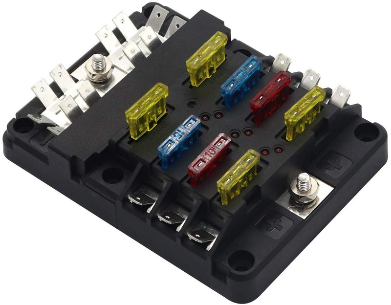 6 way Quick Connect Terminal ATC Type Blade Fuse Box with Negative ...