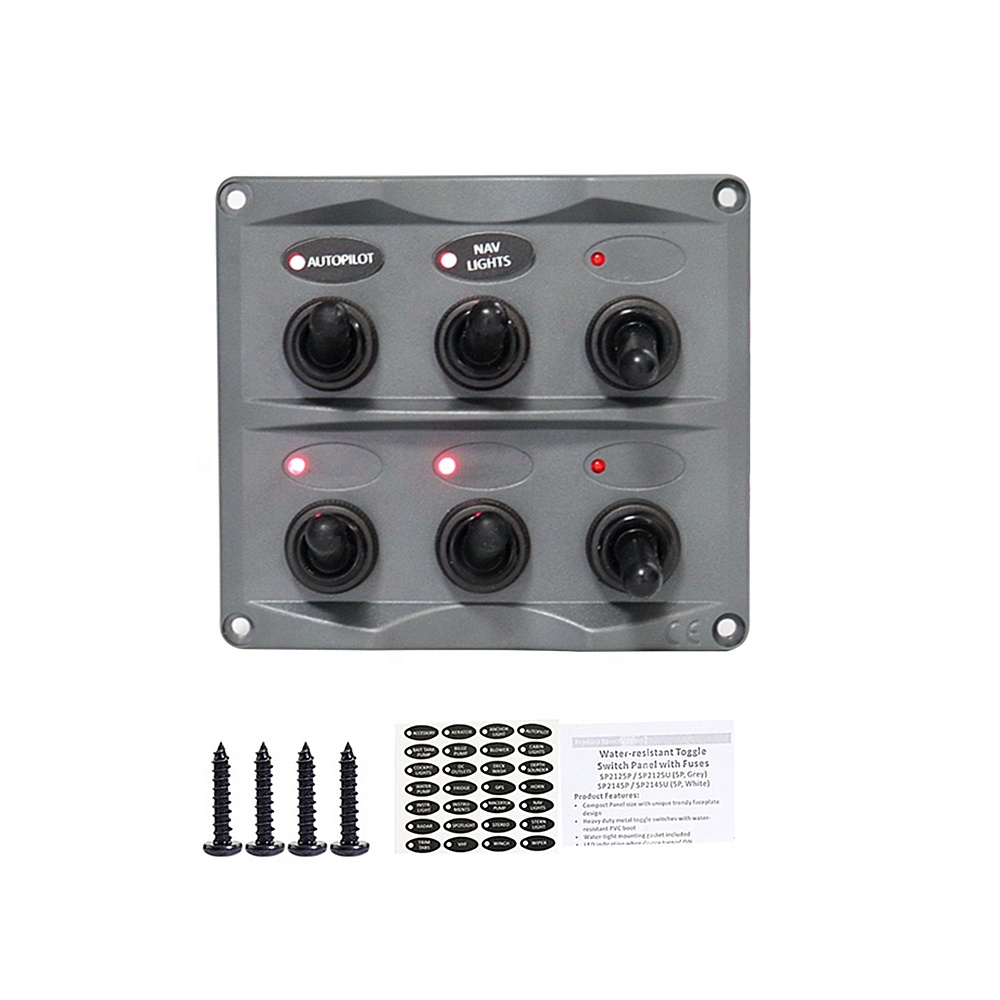 6 Gang 12V/24V Toggle Switch Panel - Buy 6 Gang Toggle Switch Panel ...