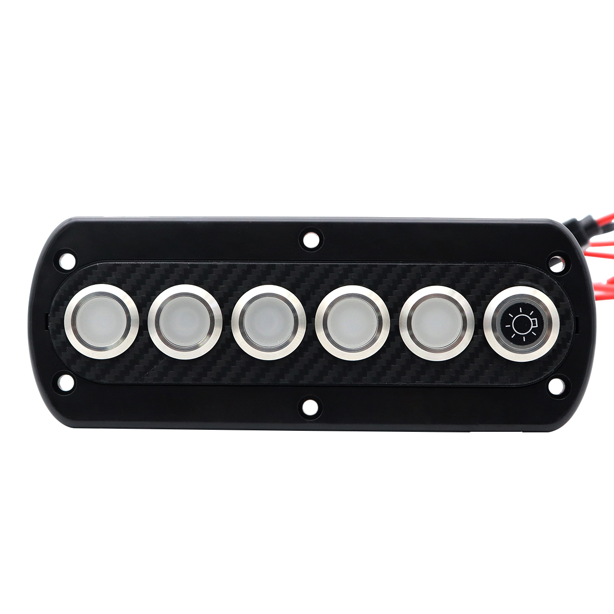 6 Gang 12v DC Carbon Fiber Push Button Switch Panel - Buy Push Button ...