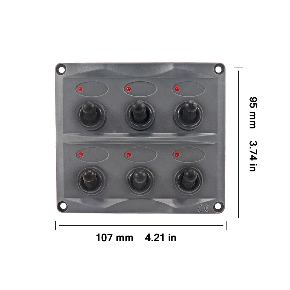 6 Gang 12V/24V Toggle Switch Panel - Buy 6 Gang Toggle Switch Panel ...