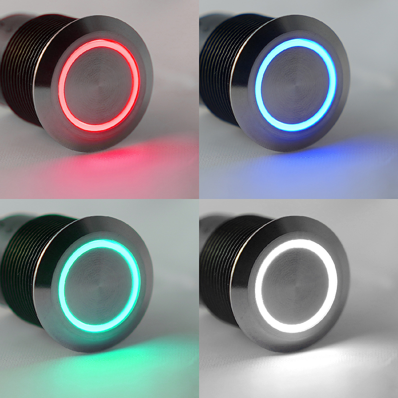 Custom Pattern Stainless Steel Push Button Switch with Ring Status ...