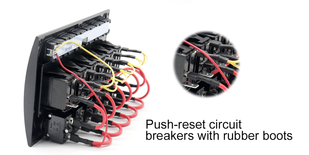 6 Gang Rocker Switch Panel with Overload Protector - Buy 6 Gang Rocker ...