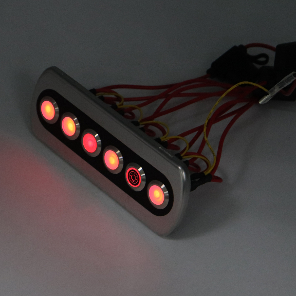 6 Gang 12v DC Carbon Fiber Push Button Switch Panel - Buy Push Button ...